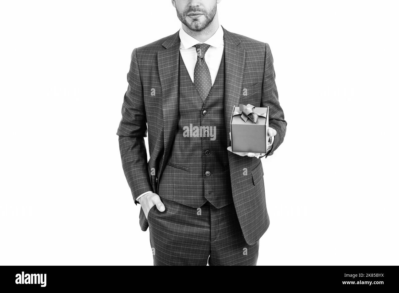 cropped man prepare for romance date. man with business reward Stock ...