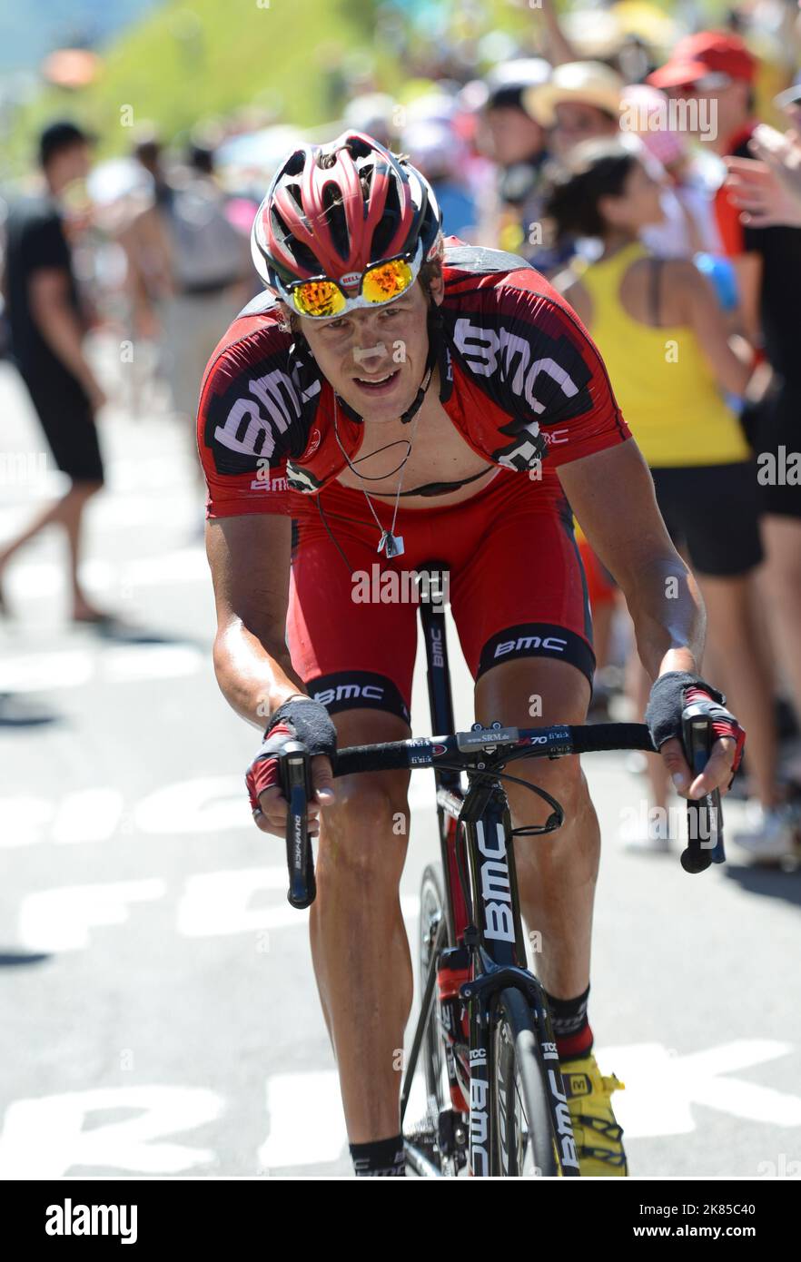 Tour de France 2012 stage 16, Pau - Bagnere de Luchon, Marcus Burghardt team BMC climbs the ...