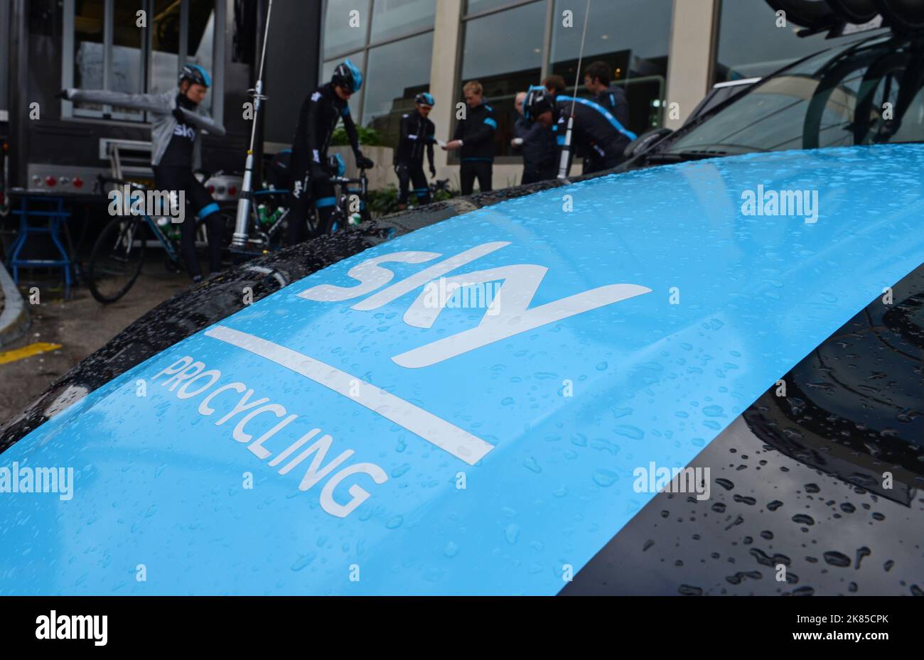 Team Sky riders Bradley Wiggins, Chris Froome, Danny Pate, Peter ...