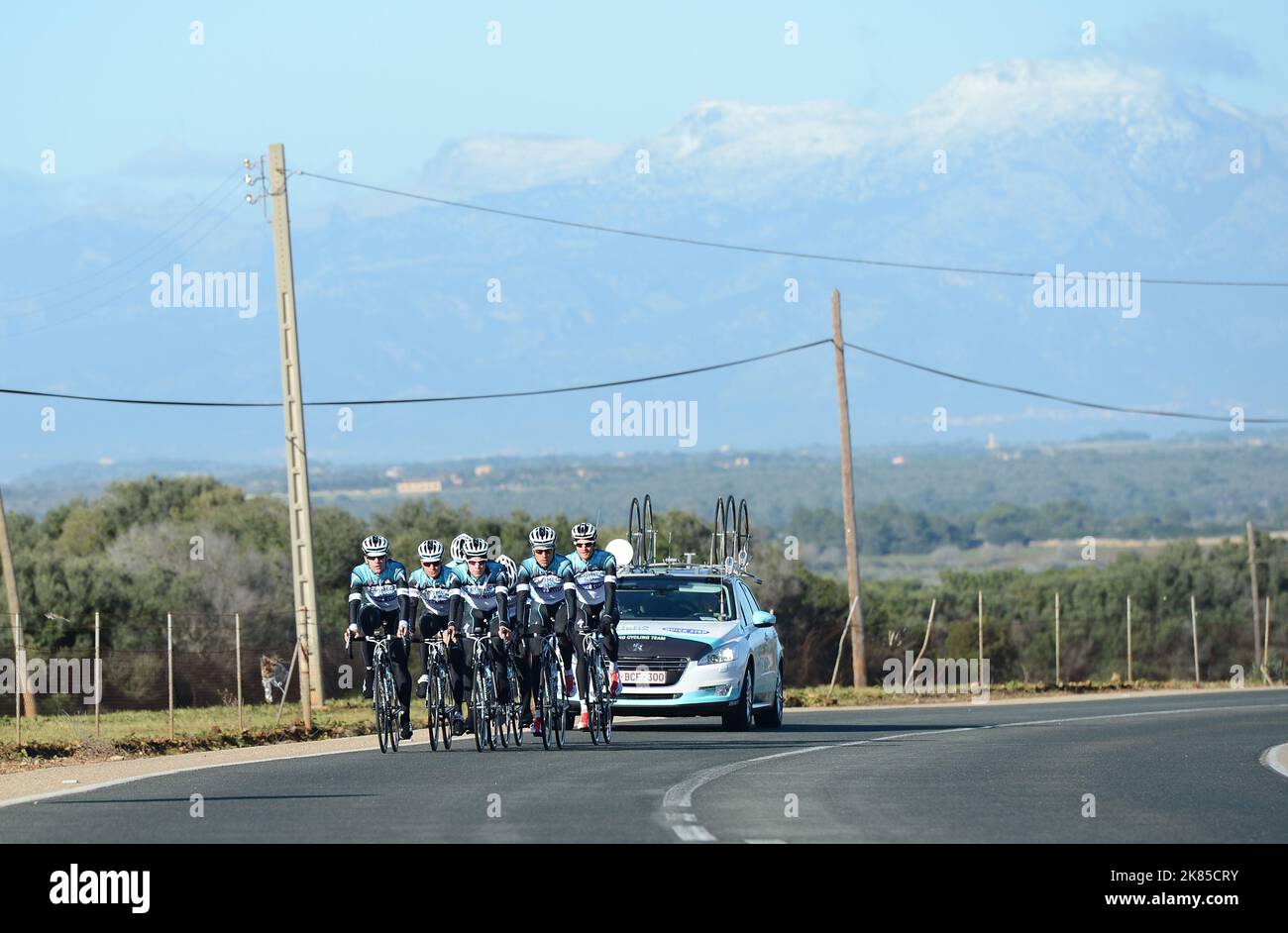 Omega Pharma Quickstep team train in Mallorca Stock Photo - Alamy