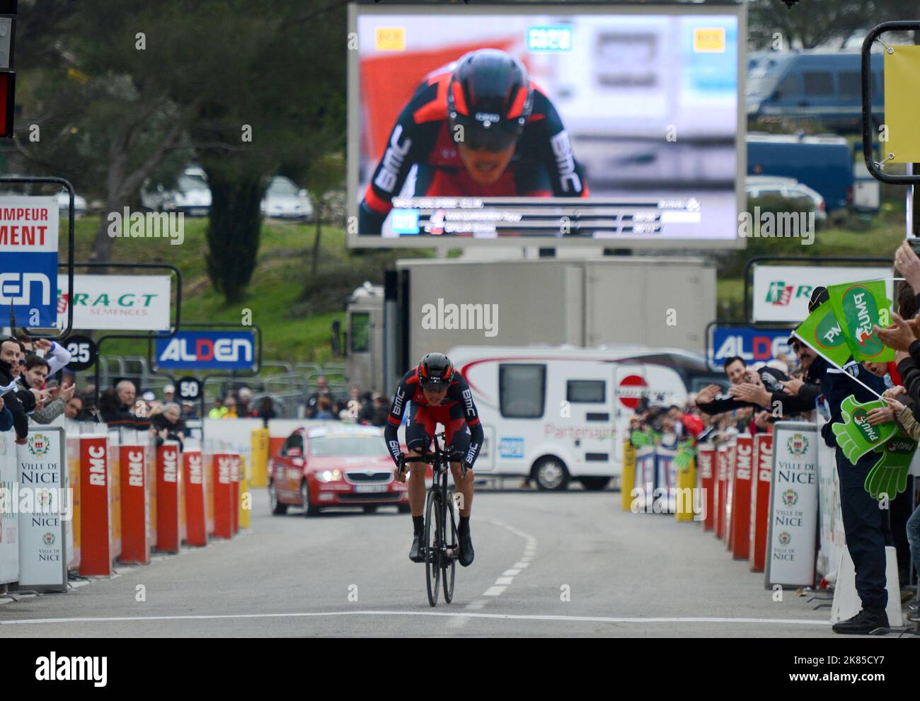 Teejay Van Garderen team BMC racing crosses the finish line in second ...