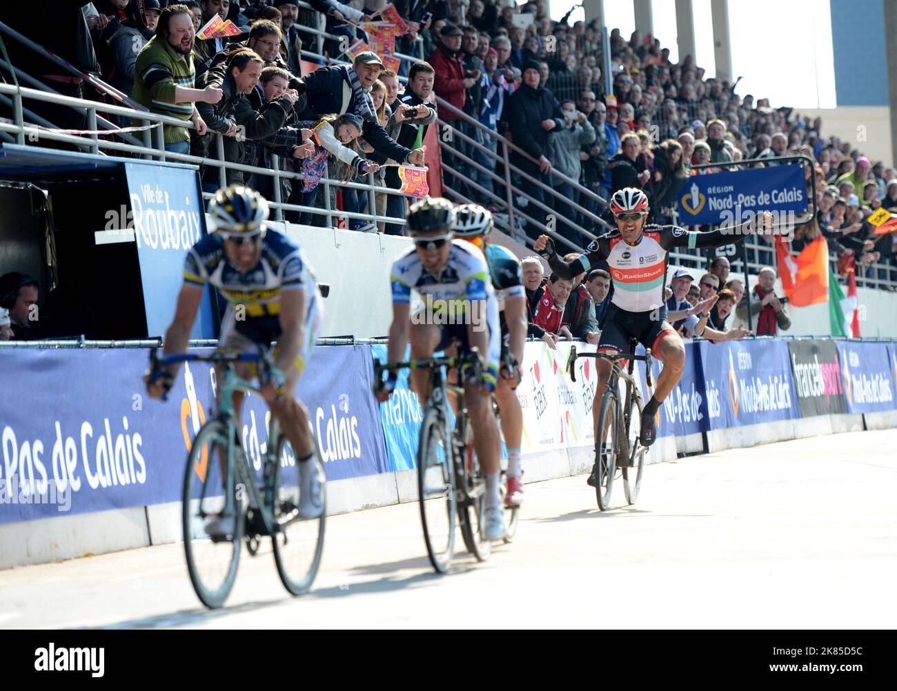 Fabian Cancellara of team Radioshack Leopard wins Paris-Roubaix 2013 ...