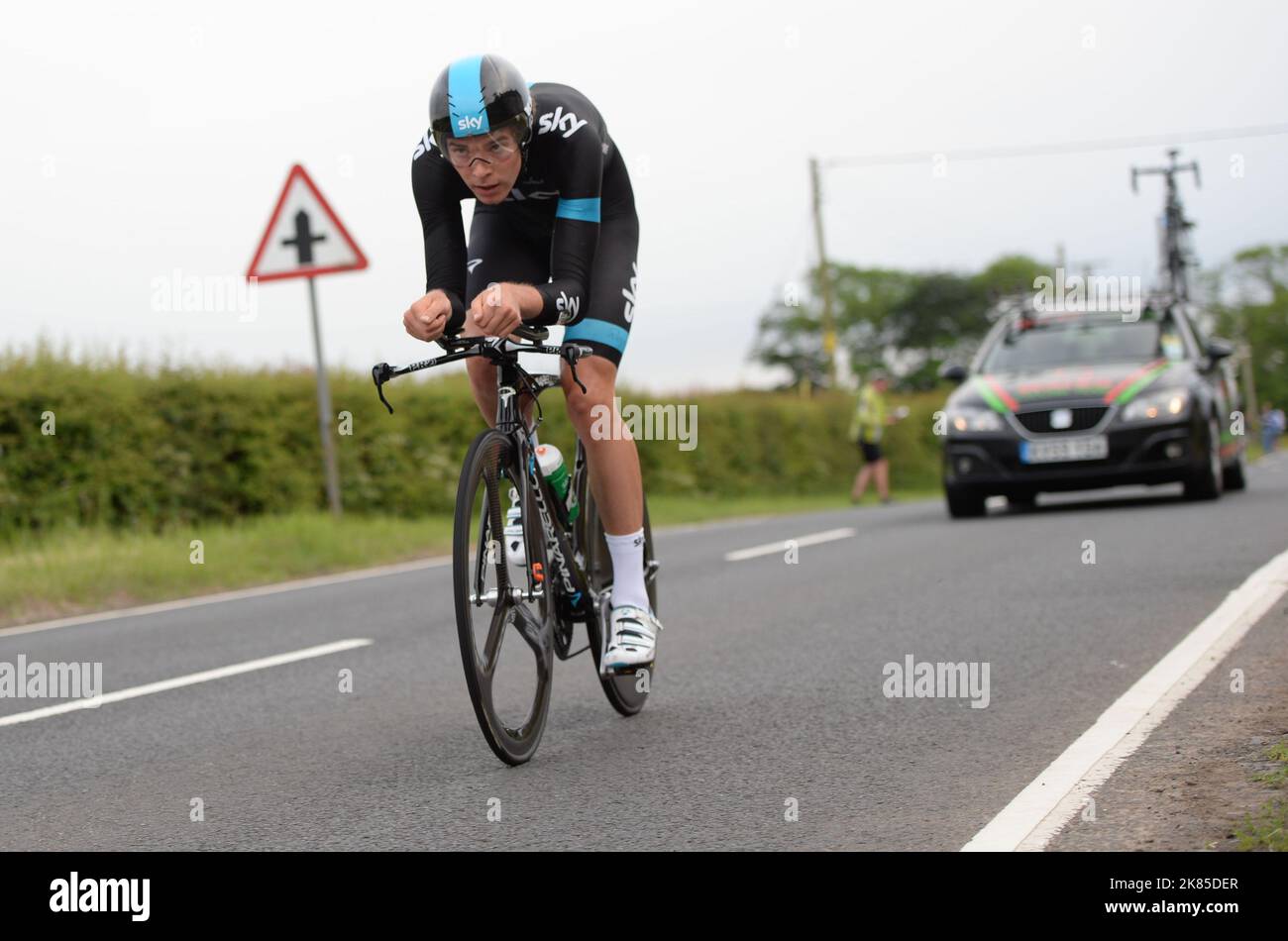 Team Sky's Luke Rowe during the National Time Trial Championships 2013 ...