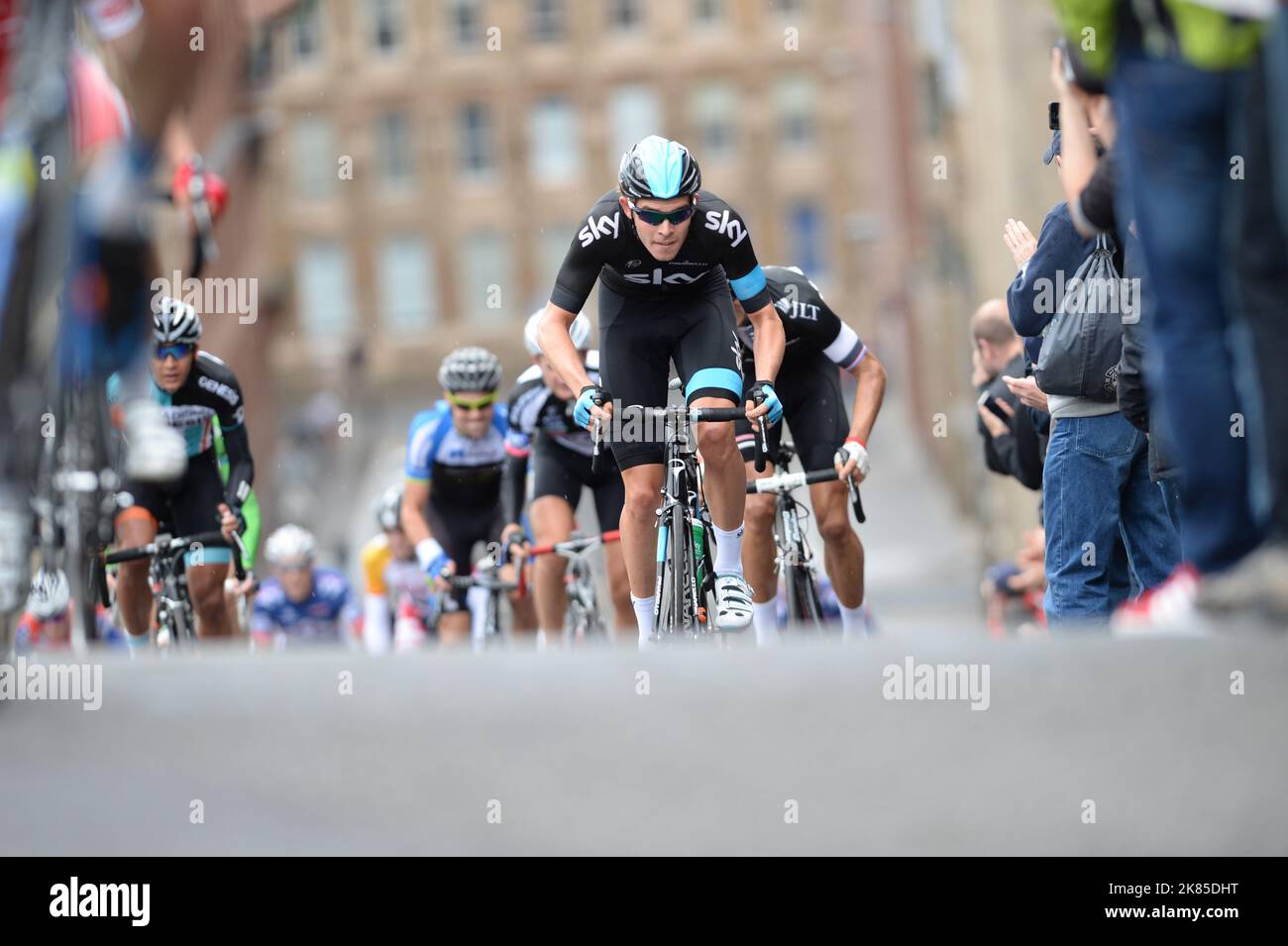 National Championships Road Race, Luke Rowe Team Sky, reaches the brow ...