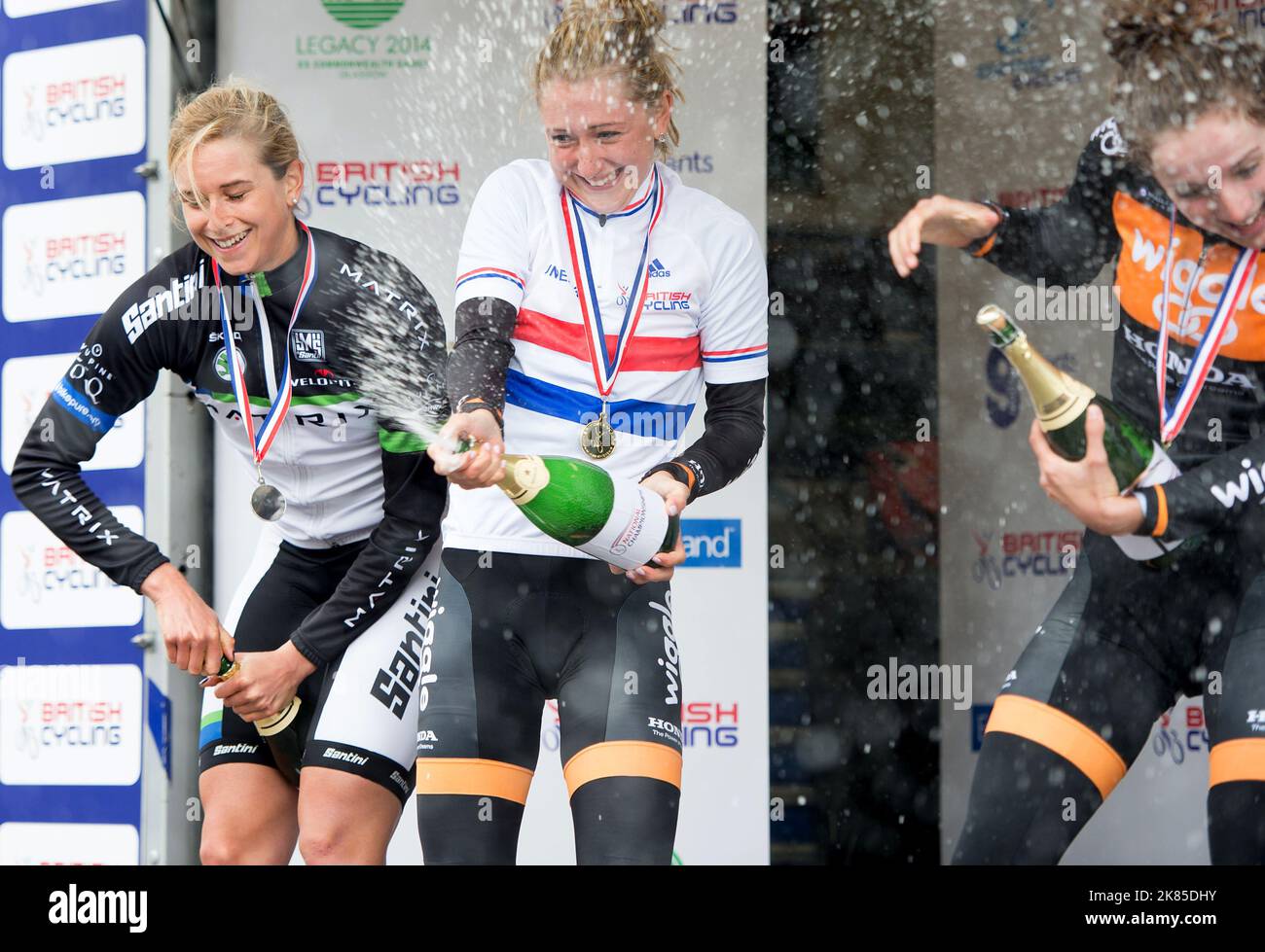 Laura Trott on the podium after winning the women's U23 National Road ...