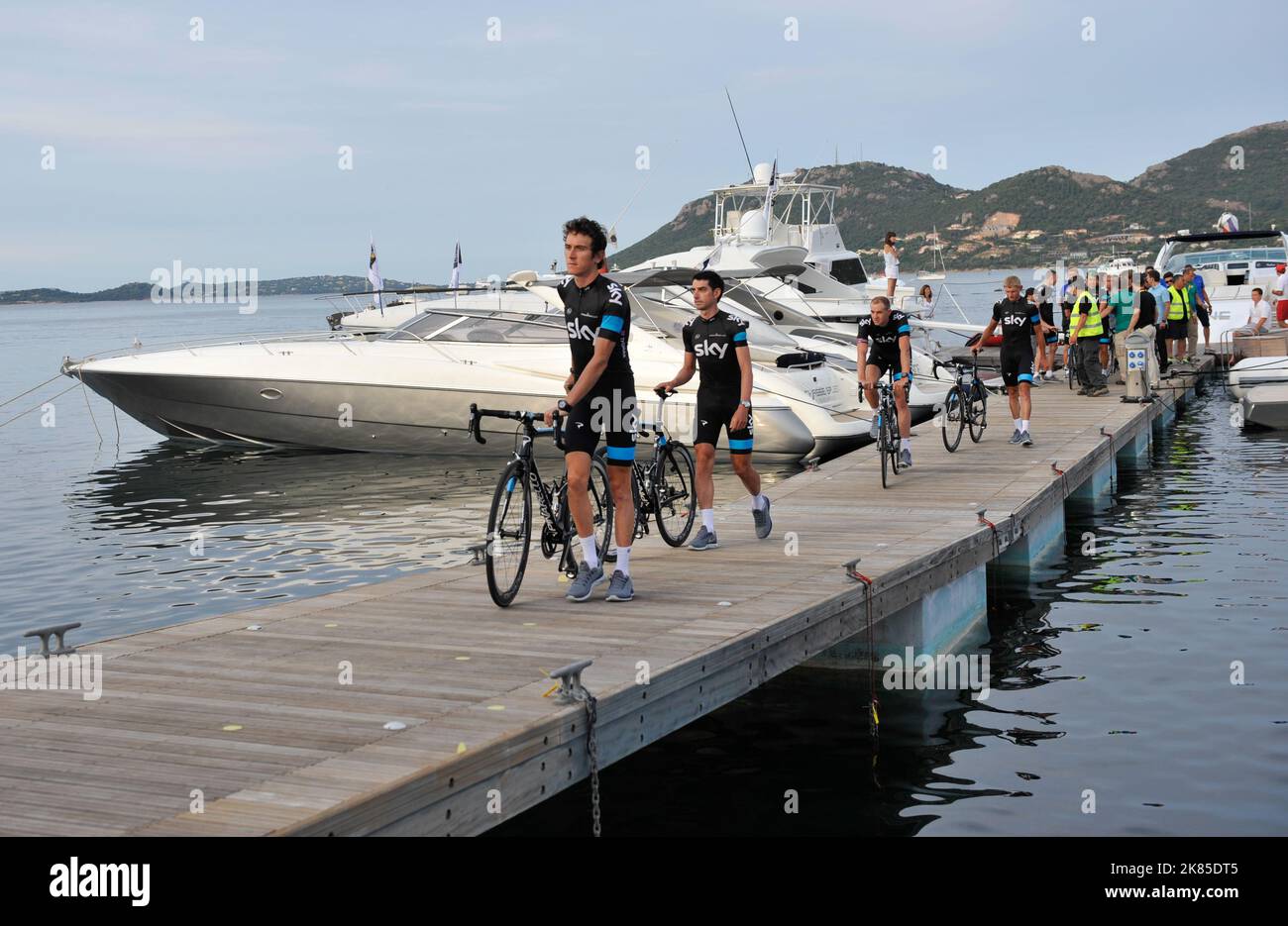 Team Sky riders Chris Froome, Ian Stannard, Edvald Boasson Hagen ...