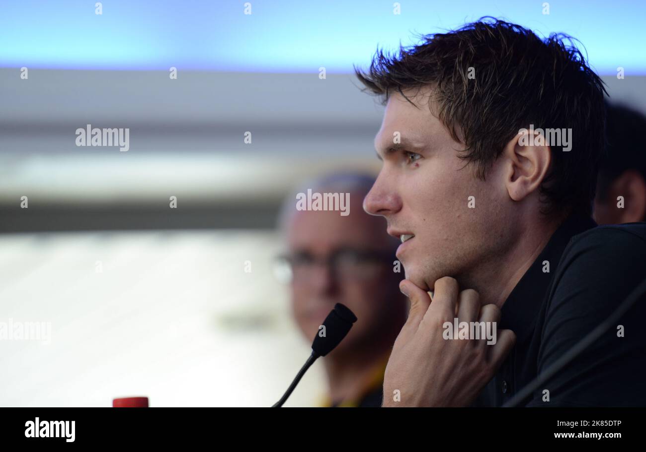 Tour de France 2013 press conference on the 'Mega Smeralda' Corsican ...