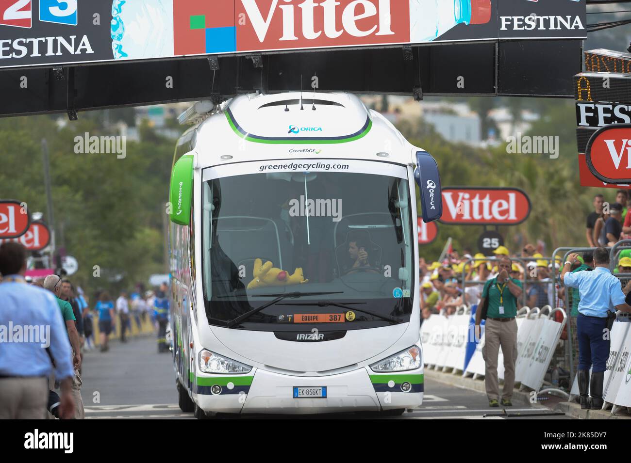 With minutes to go before the riders arrive at the finish line the ...