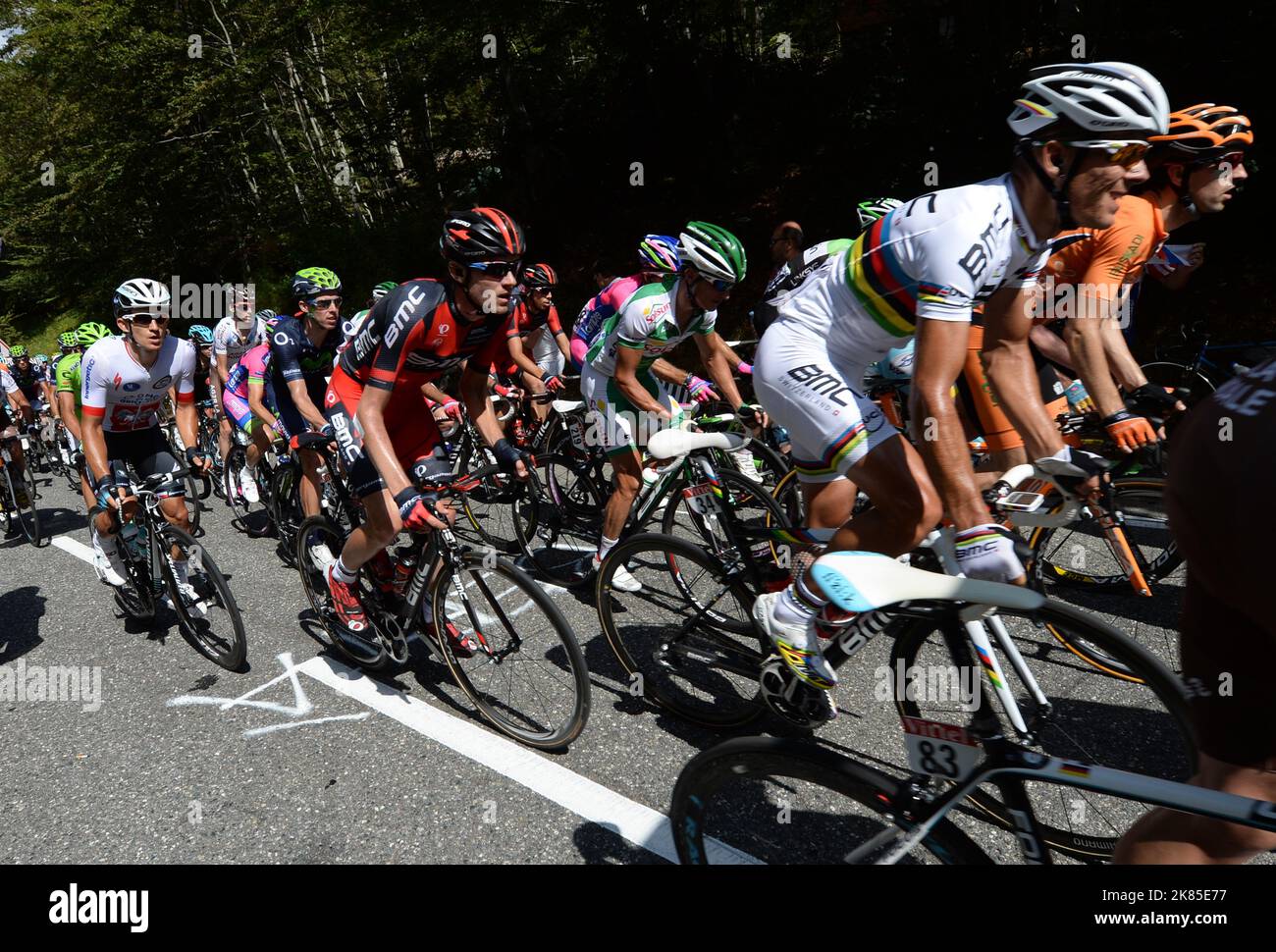 BMC's Teejay Van Garderen climbs the final mountain of the day the Col ...
