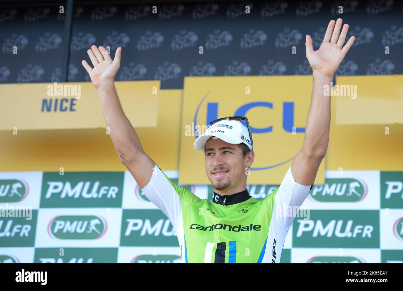 Peter Sagan of Team Liquigas Cannondale retains his green points jersey ...