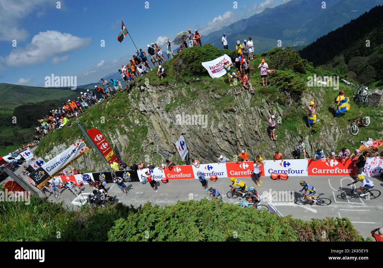 Andy Schleck of team Radioshack Leopard and Chris Froome of team Sky Procycling, on the ...