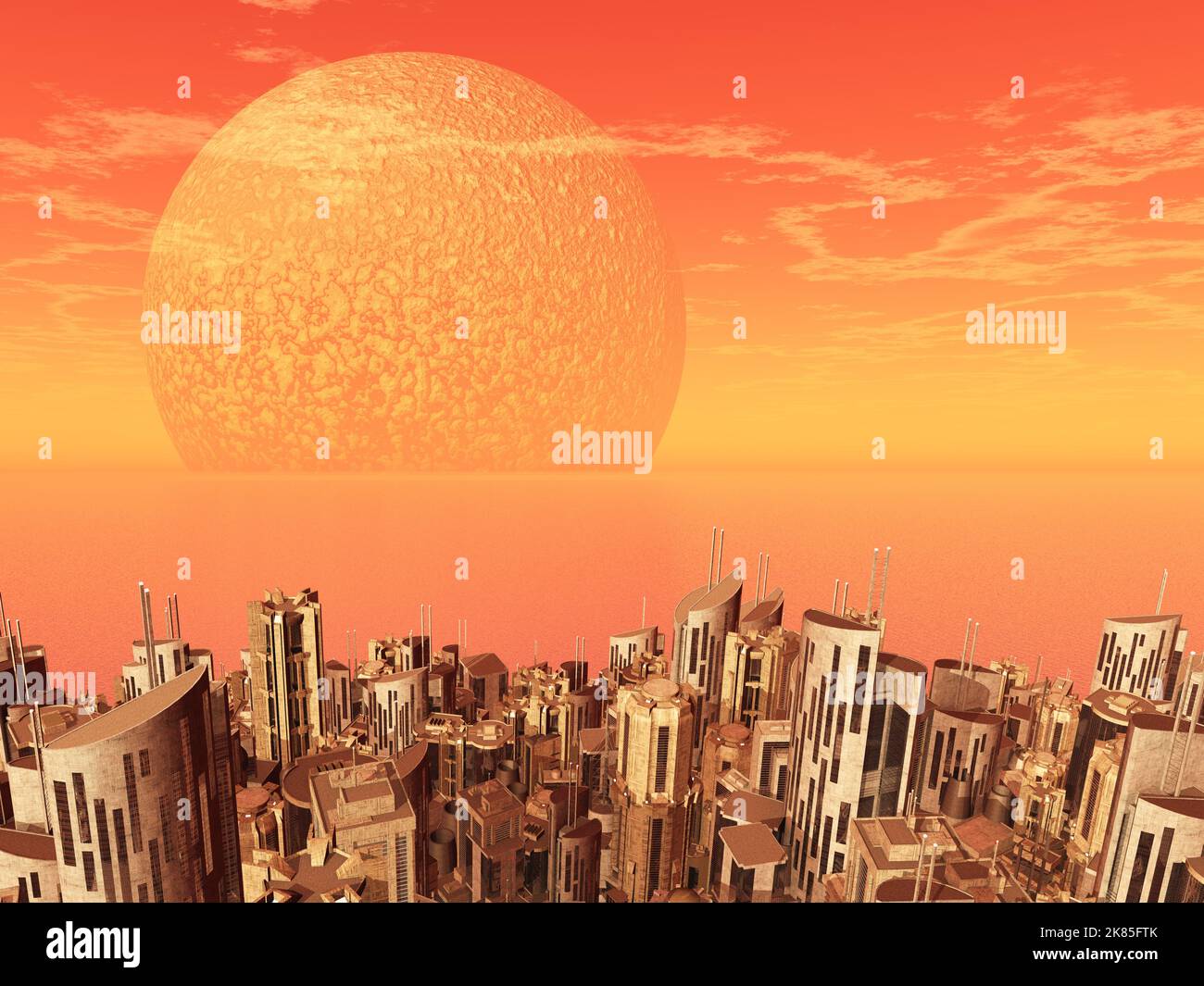 Distant fantasy city 3d hi-res stock photography and images - Alamy