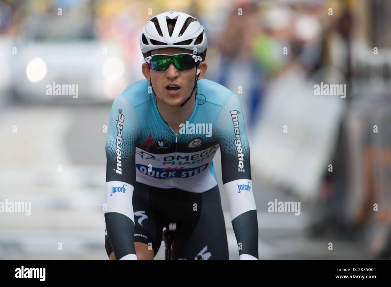 Michal Kwiatkowski team Omega Pharma Quickstep crosses the finish line ...