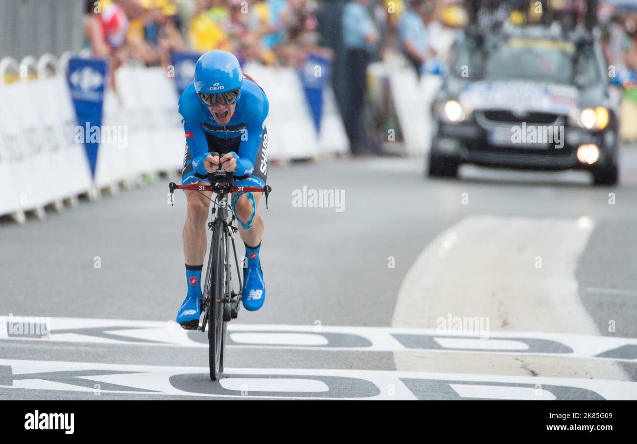 Andrew Talansky team Garmin Sharp crosses the finish line in 35th ...