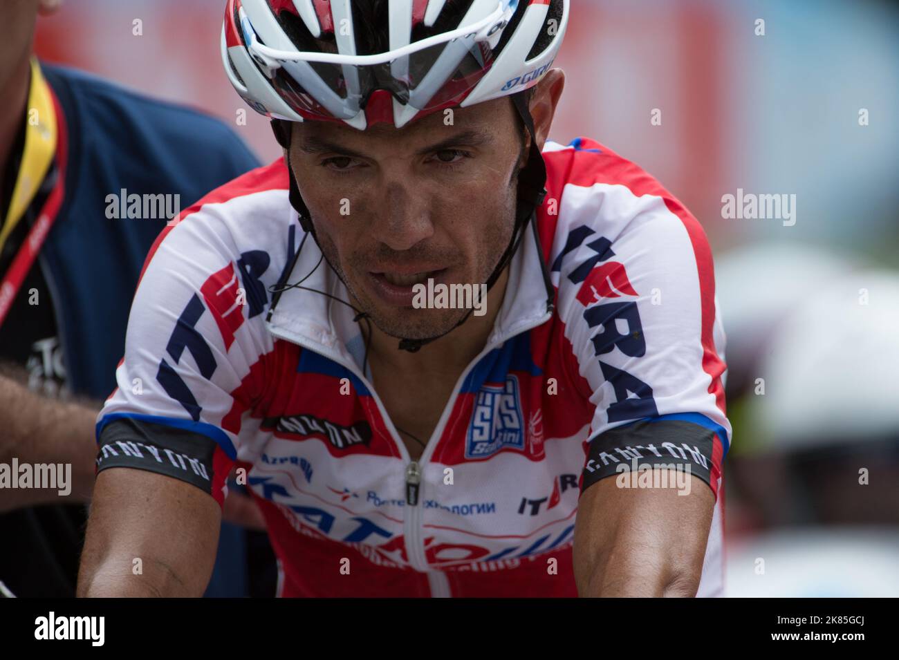 stage 18 - Tour de France 2013 - Gap to Alpe d'Huez, Joaquim Rodriguez team Katush crosses the ...