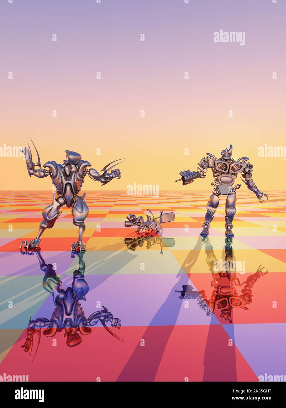 Alien robots in a distant world Stock Photo - Alamy