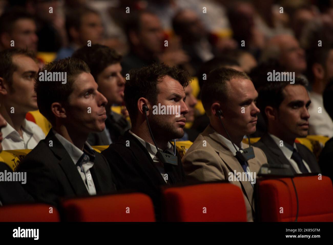 Rui Costa, Mark Cavendish, Chris Froome and Alberto Contador during the ...