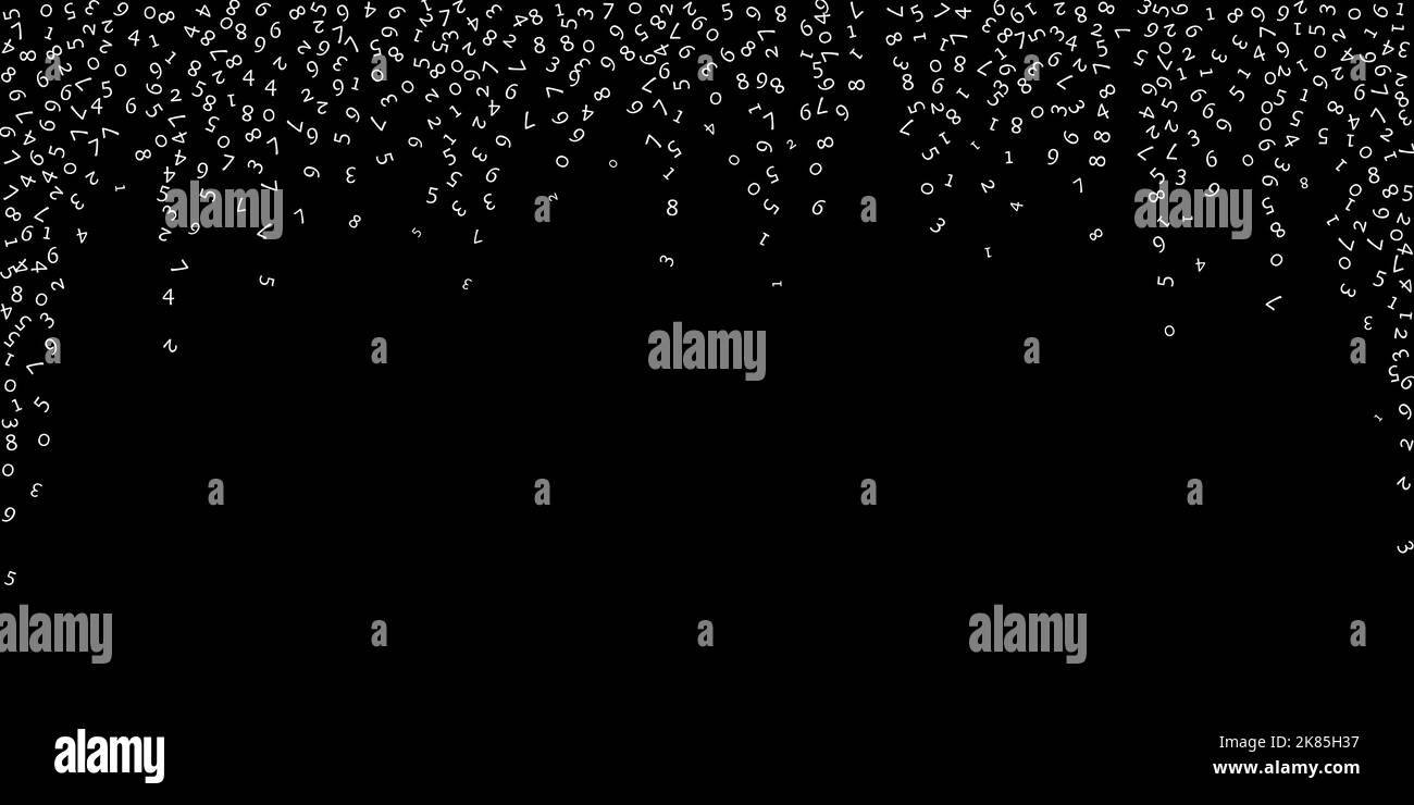 Falling Numbers Big Data Concept Binary White Random Flying Digits Stunning Futuristic Banner