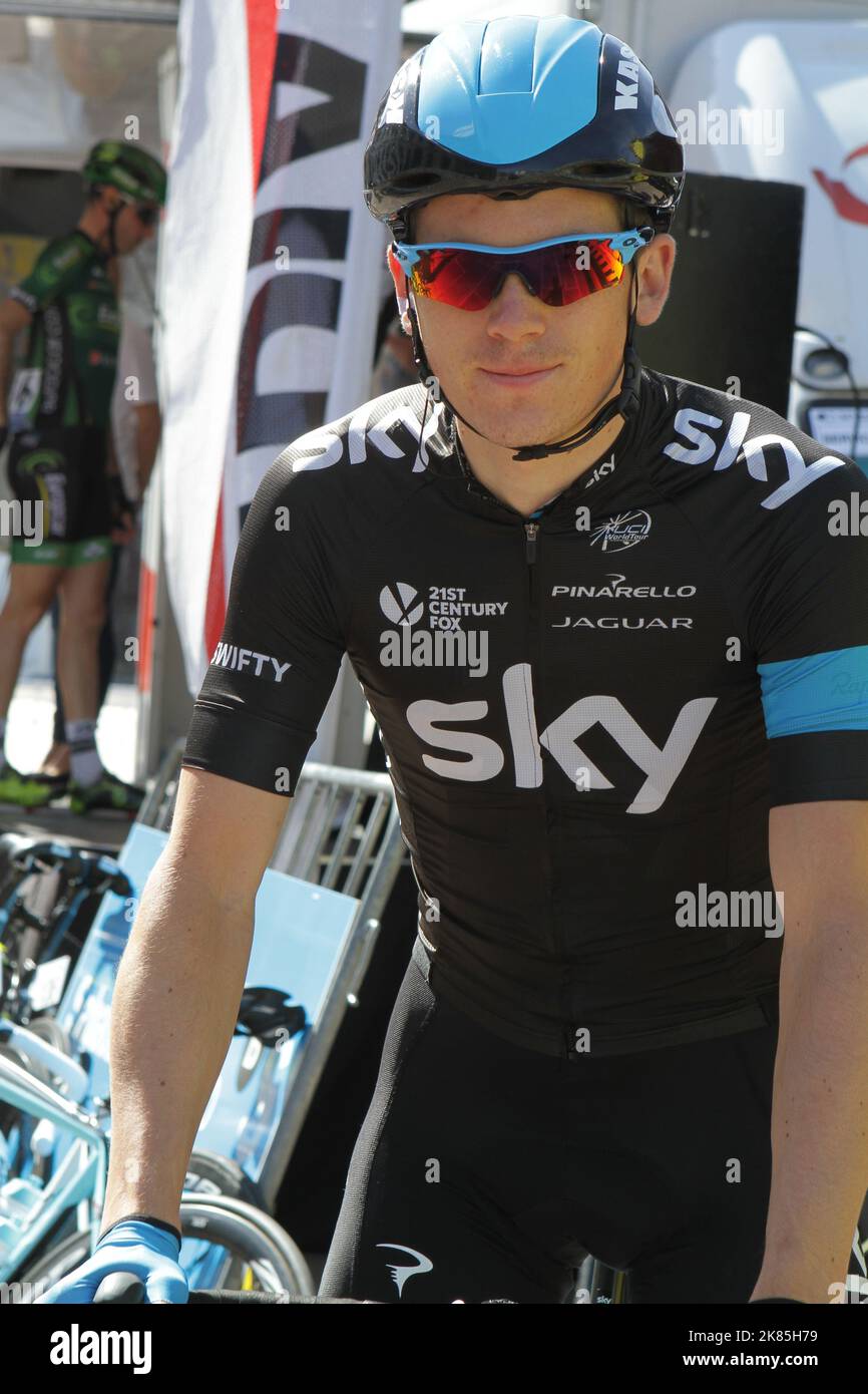 Ben Swift of team Sky before stage 3 vuleta al Pais Vasco Stock Photo ...