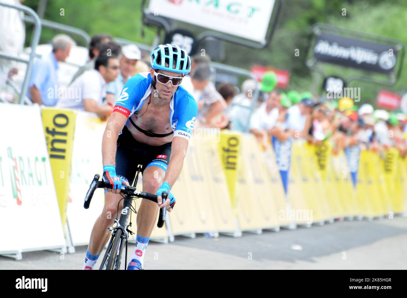 David Millar team Garmin Sharp crosses the finish line Stock Photo - Alamy