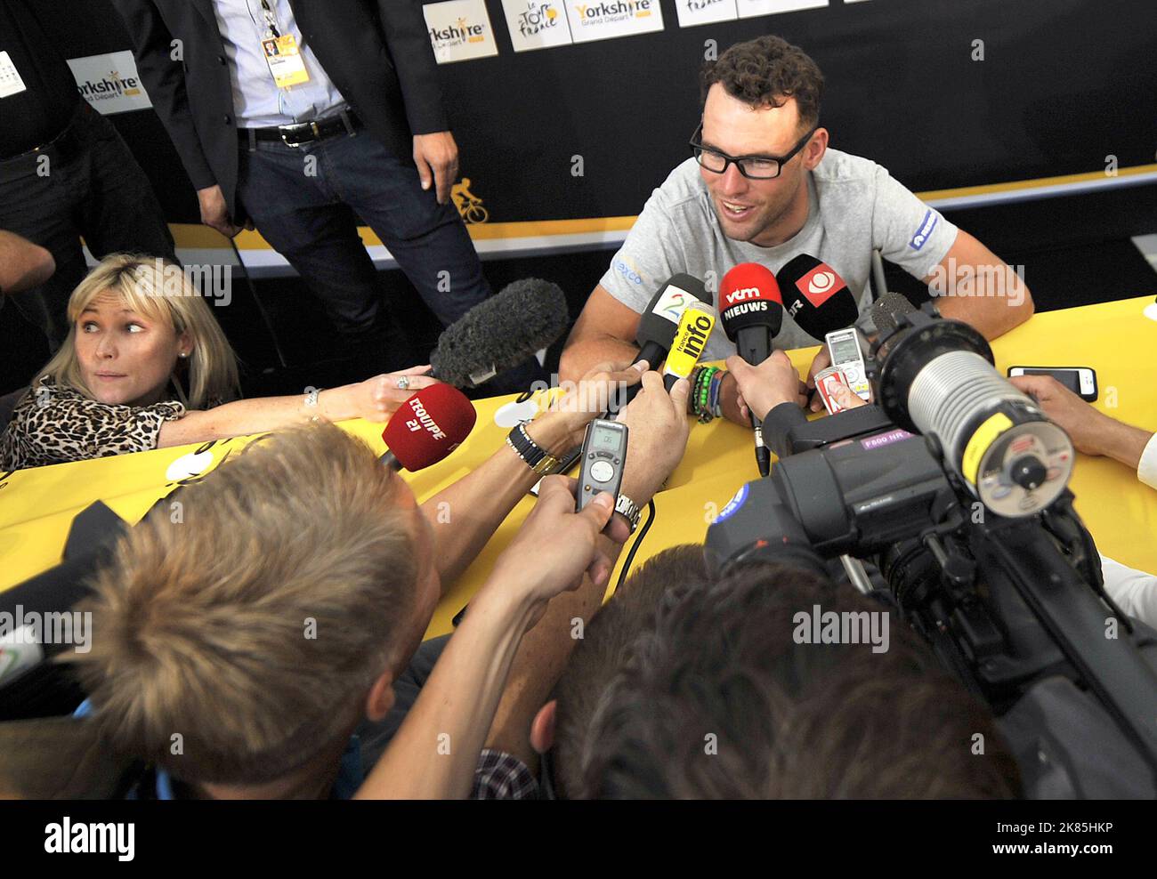 Omega Pharma-Quick Step Cycling Team's Mark Cavendish during a team ...