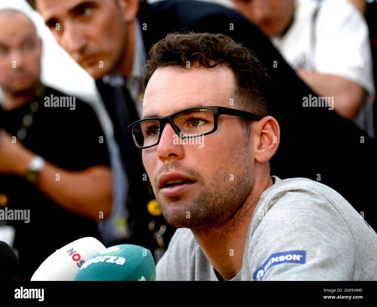 Omega Pharma-Quick Step Cycling Team's Mark Cavendish during a team ...