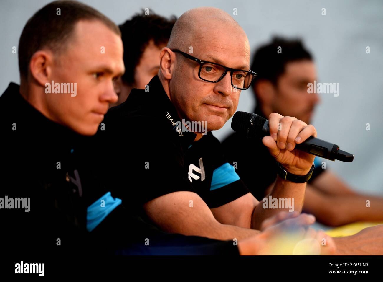 Team Sky Cycle Racing Team principal Sir Dave Brailsford during a team ...