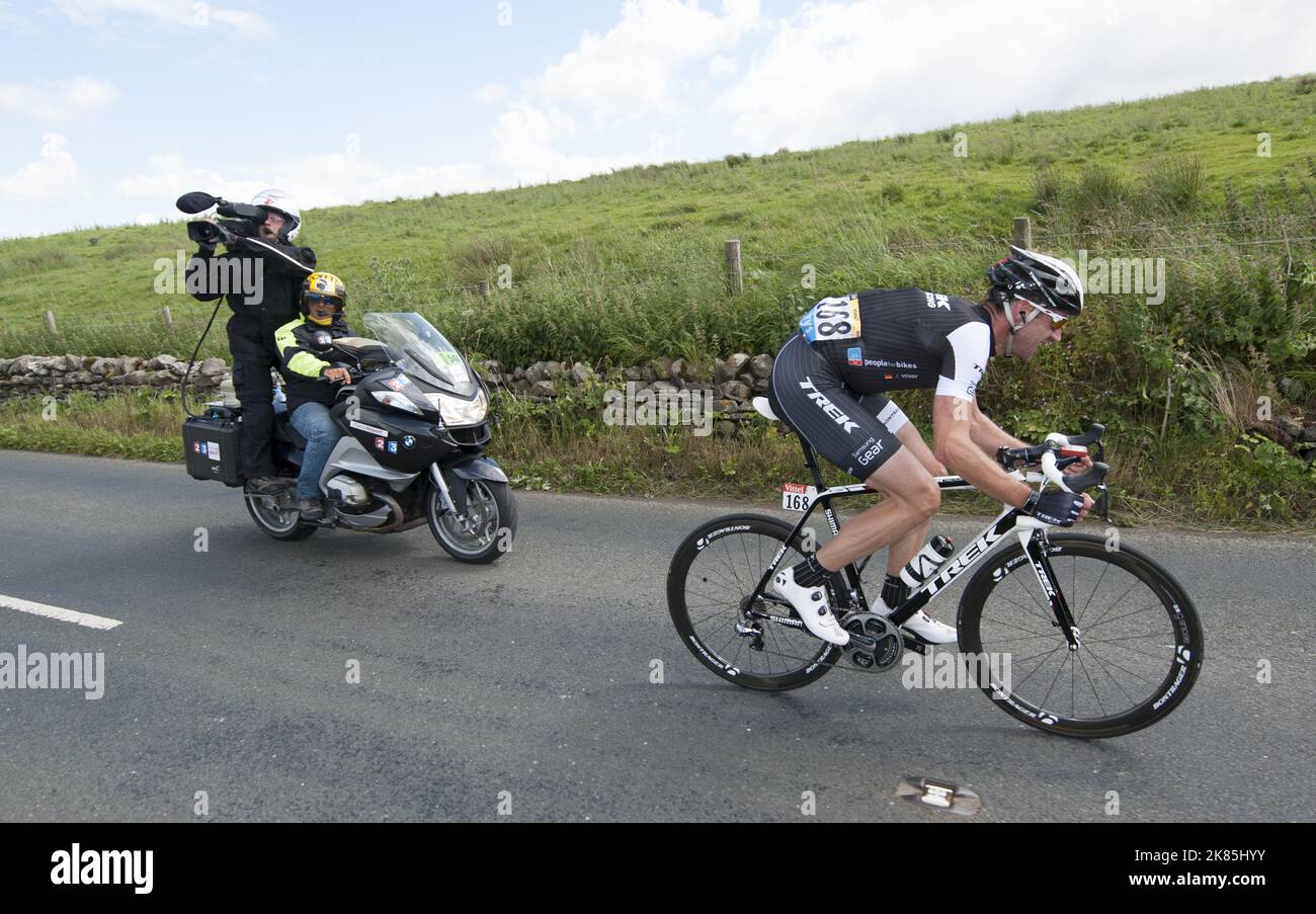 Team Trek Factory racing's Jens Voigt in the break followed by ...