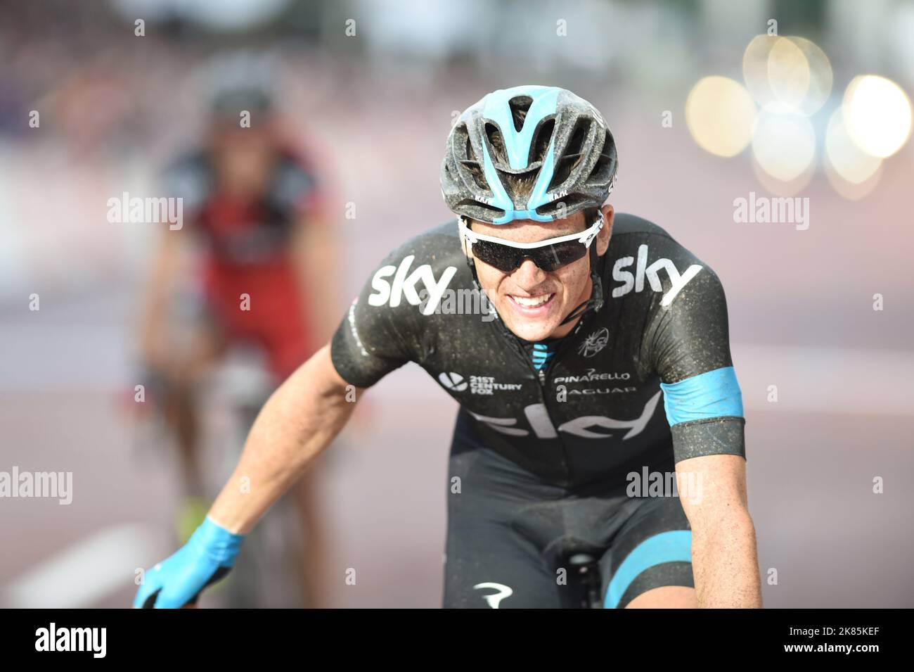 Ben Swift team Sky rides away from the finish line on the Mall in ...