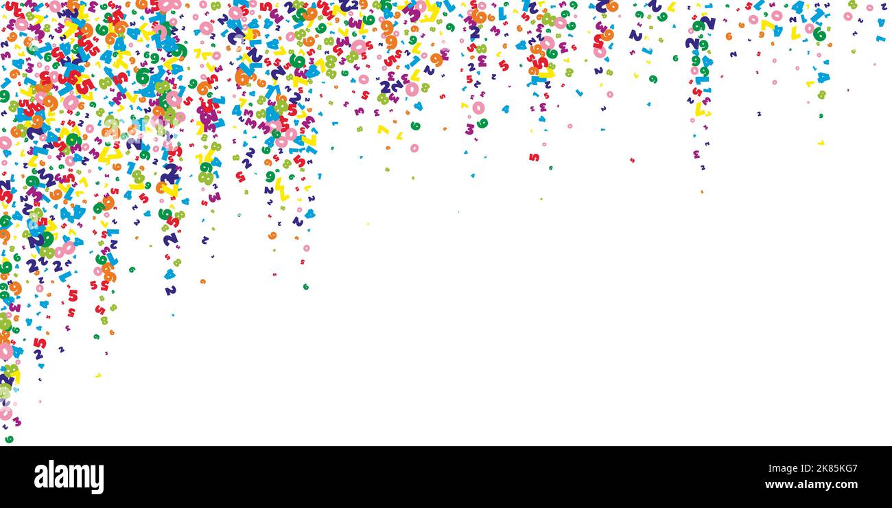 Falling vivid numbers. Math study concept with flying digits. Alive ...