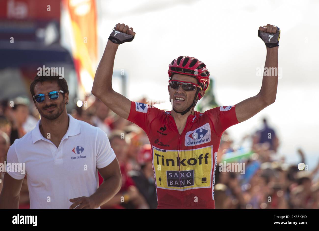 Alberto Contador of Tinkoff Saxo wins the stage and extends his overall ...