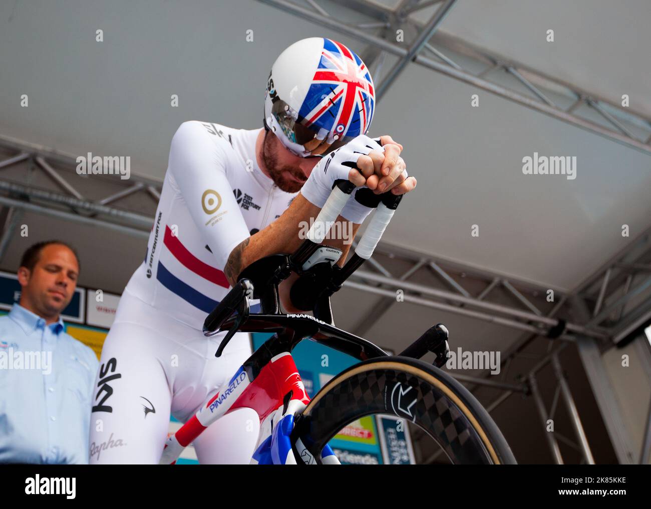 Stage 8a 2014 Tour of Britain Team Sky's Bradley wiggins decked out in ...