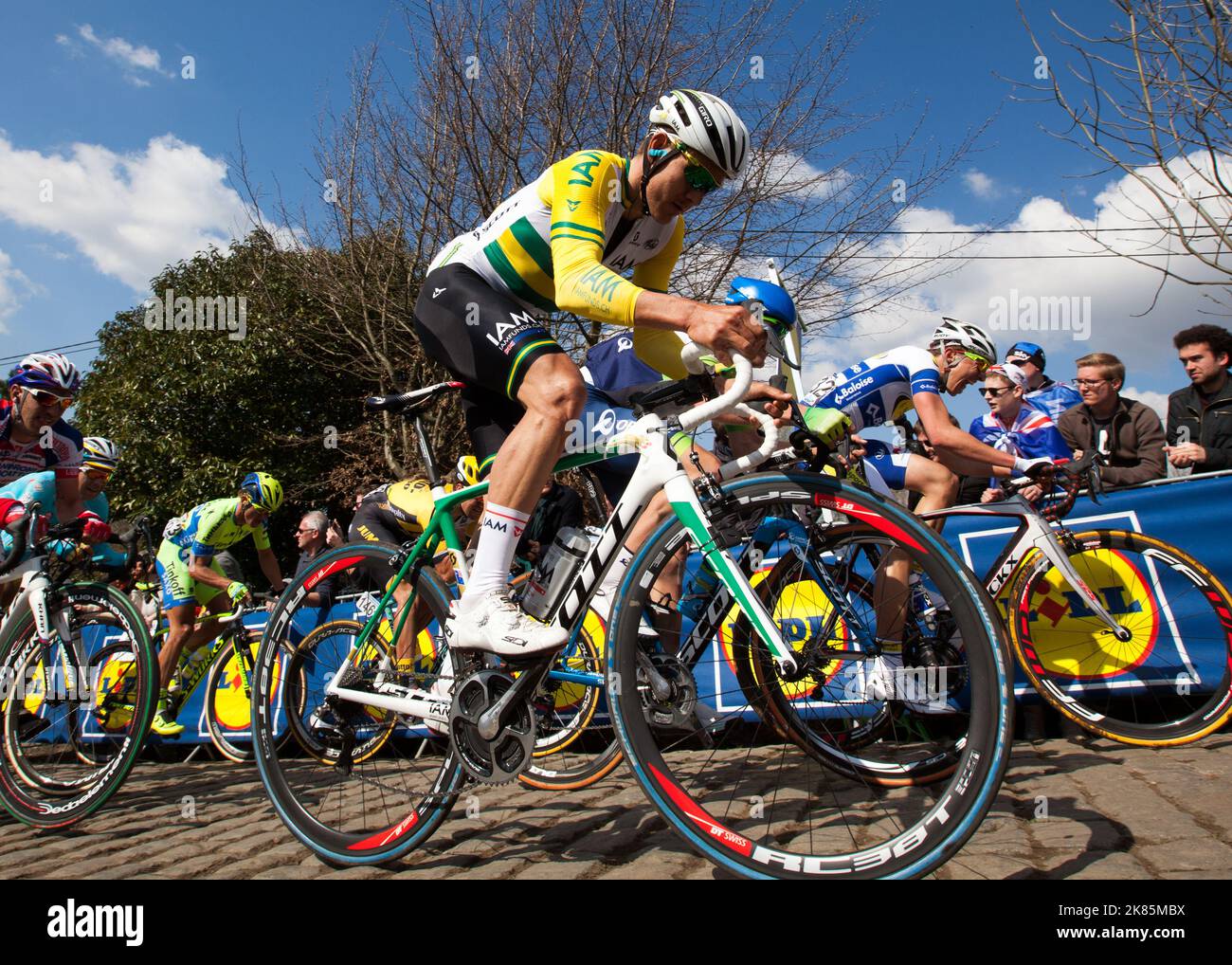 IAM Cyclings Heinrich Haussler in the gold bands of Austrailian road ...