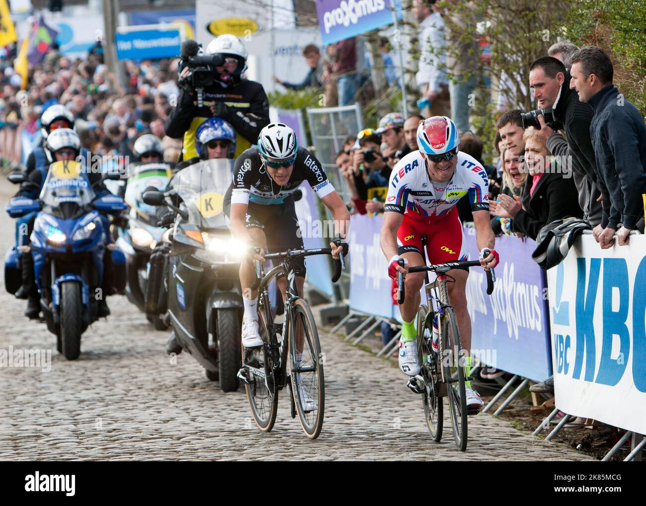 Katusha's Alexander Kristoff and Etixx Quick Step's Niki Terpstra ...