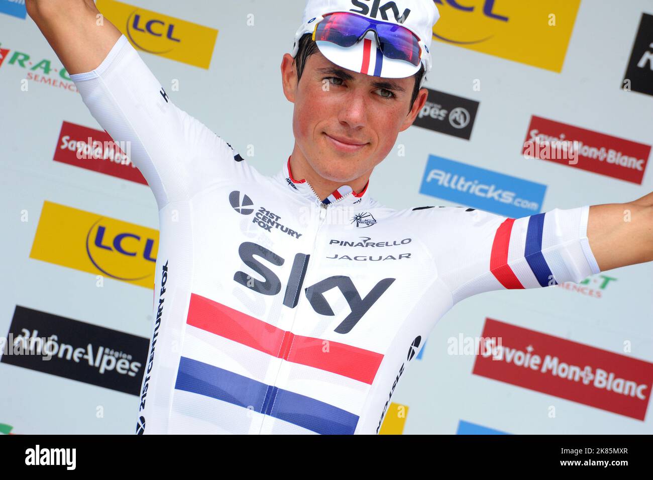 British national champion Peter Kennaugh (Team Sky) takes a solo win ...