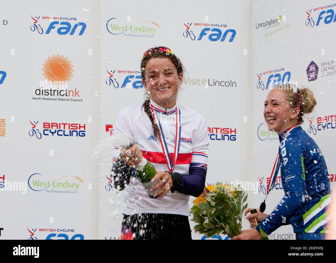 Lizzie Armitstead celebrates with some champagne in her new national ...