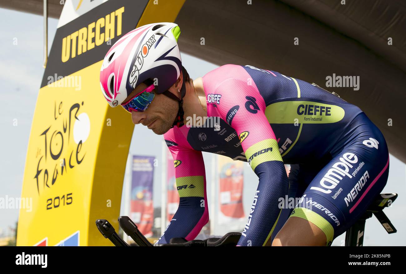 Matteo Bono team Lampre - Merida on the starting ramp during the first ...