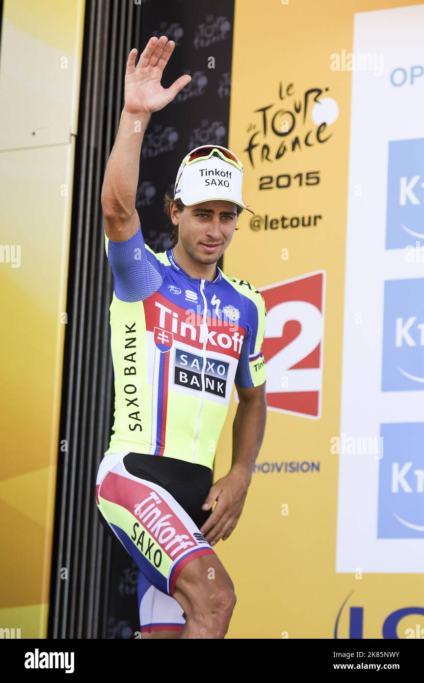 On the Mur de Huy Peter Sagan team Tinkoff Saxo Bank arrives on the ...