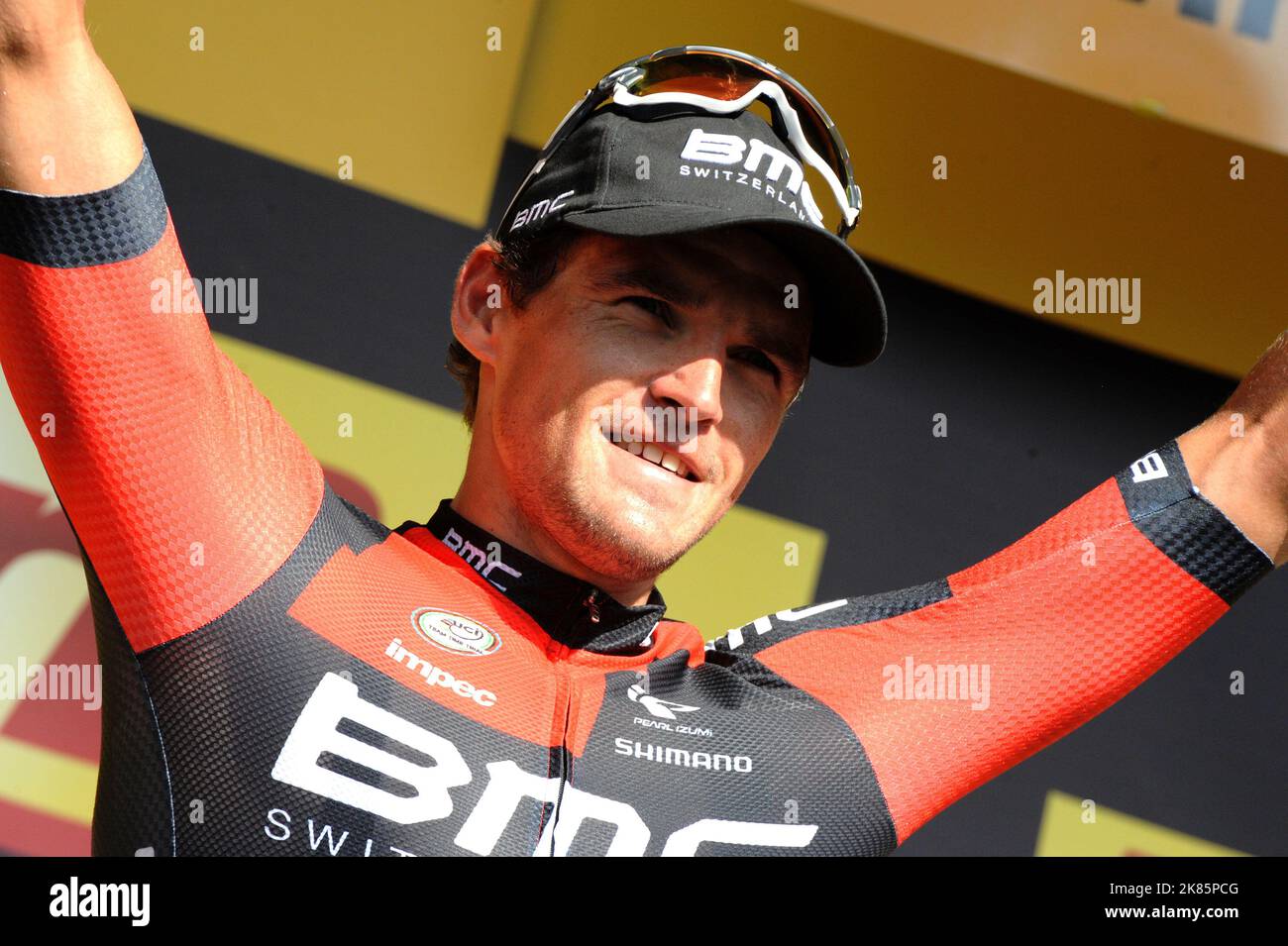 Greg van Avermaet, team BMC, celebrates winning stage 13 Stock Photo ...