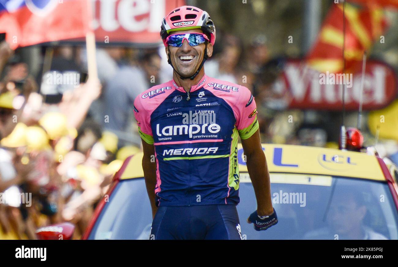 Ruben Plaza Moilina of team Lampre Merida wins the stage in a solo ...