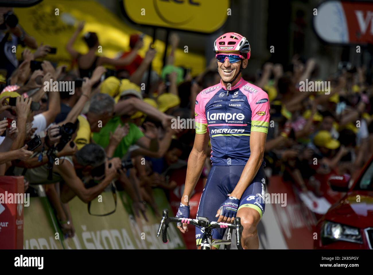 Ruben Plaza Moilina of team Lampre Merida wins the stage in a solo ...