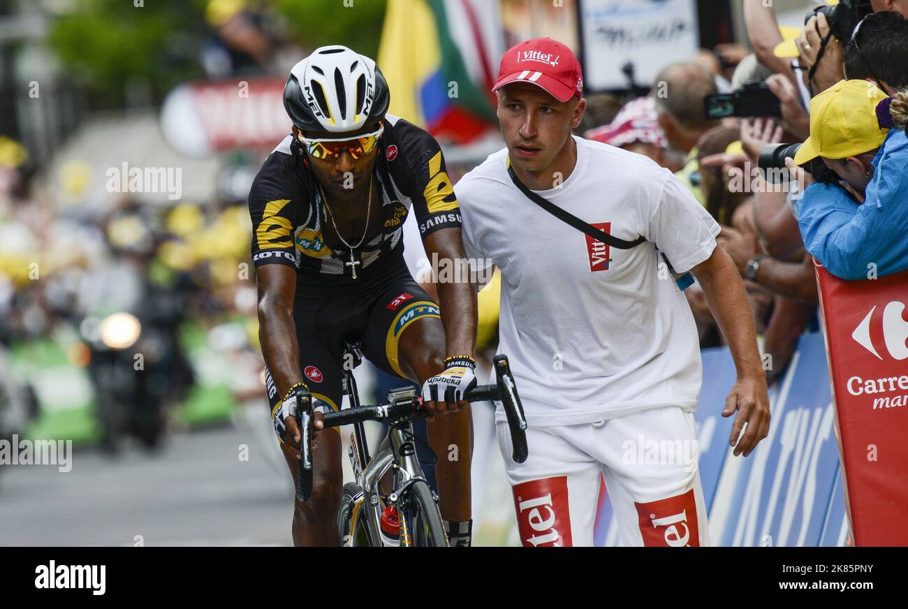 Tour de France 2015 Stage 17 Pra Loup finish line Merhawi Kudus ...
