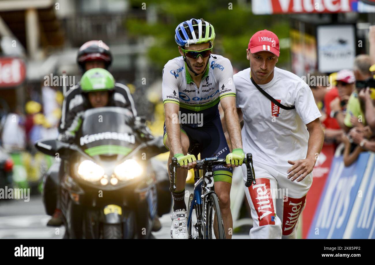Tour de France 2015 Stage 17 Pra Loup finish line Adam Yates (GBR) team ...