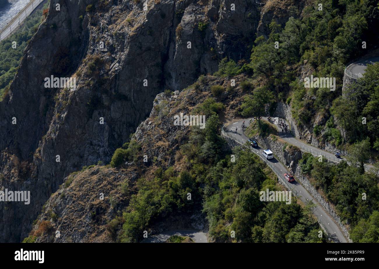 View of the Lacets de Montvernier - the final mountain climb of stage ...