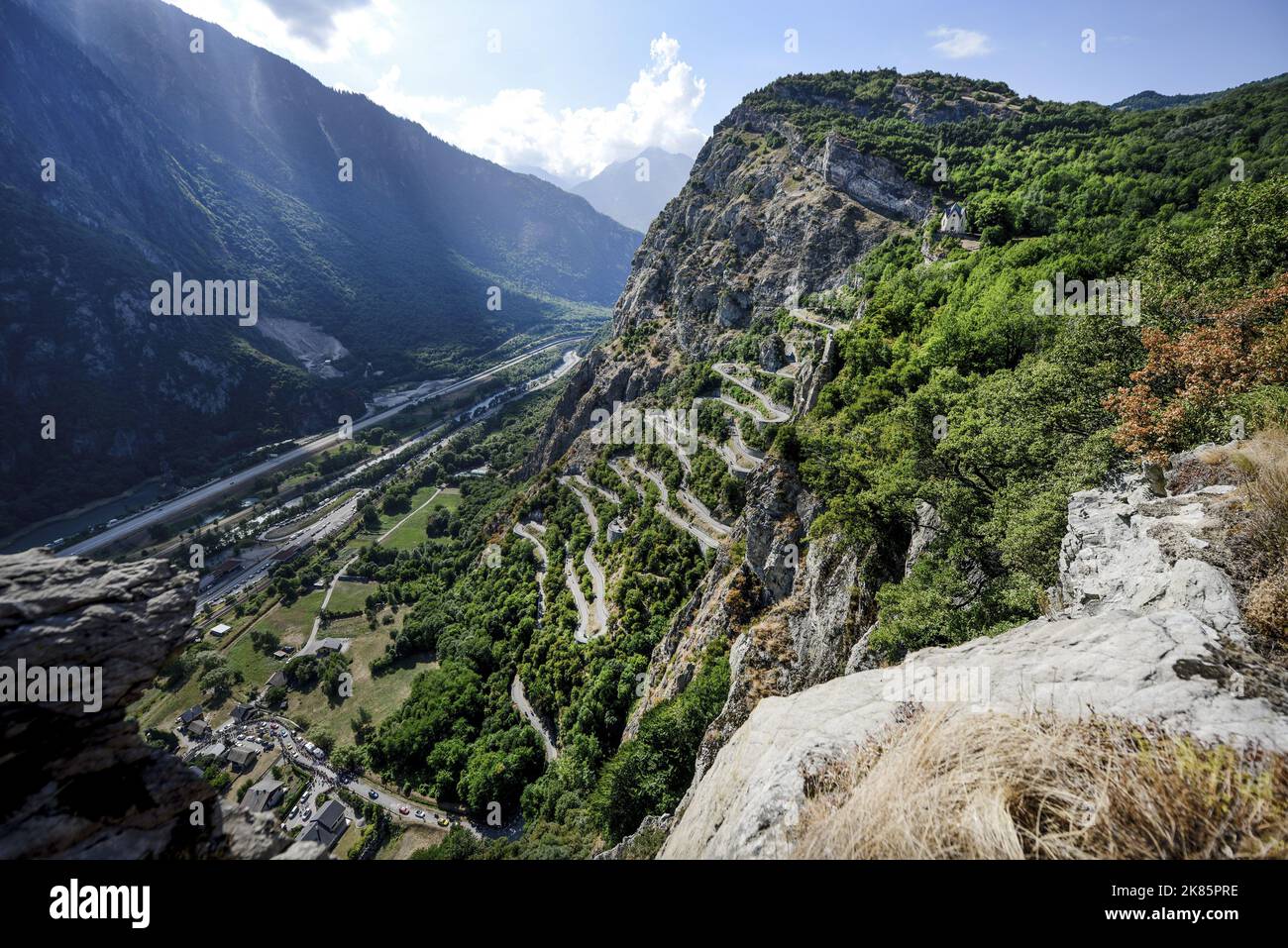 View of the Lacets de Montvernier - the final mountain climb of stage ...