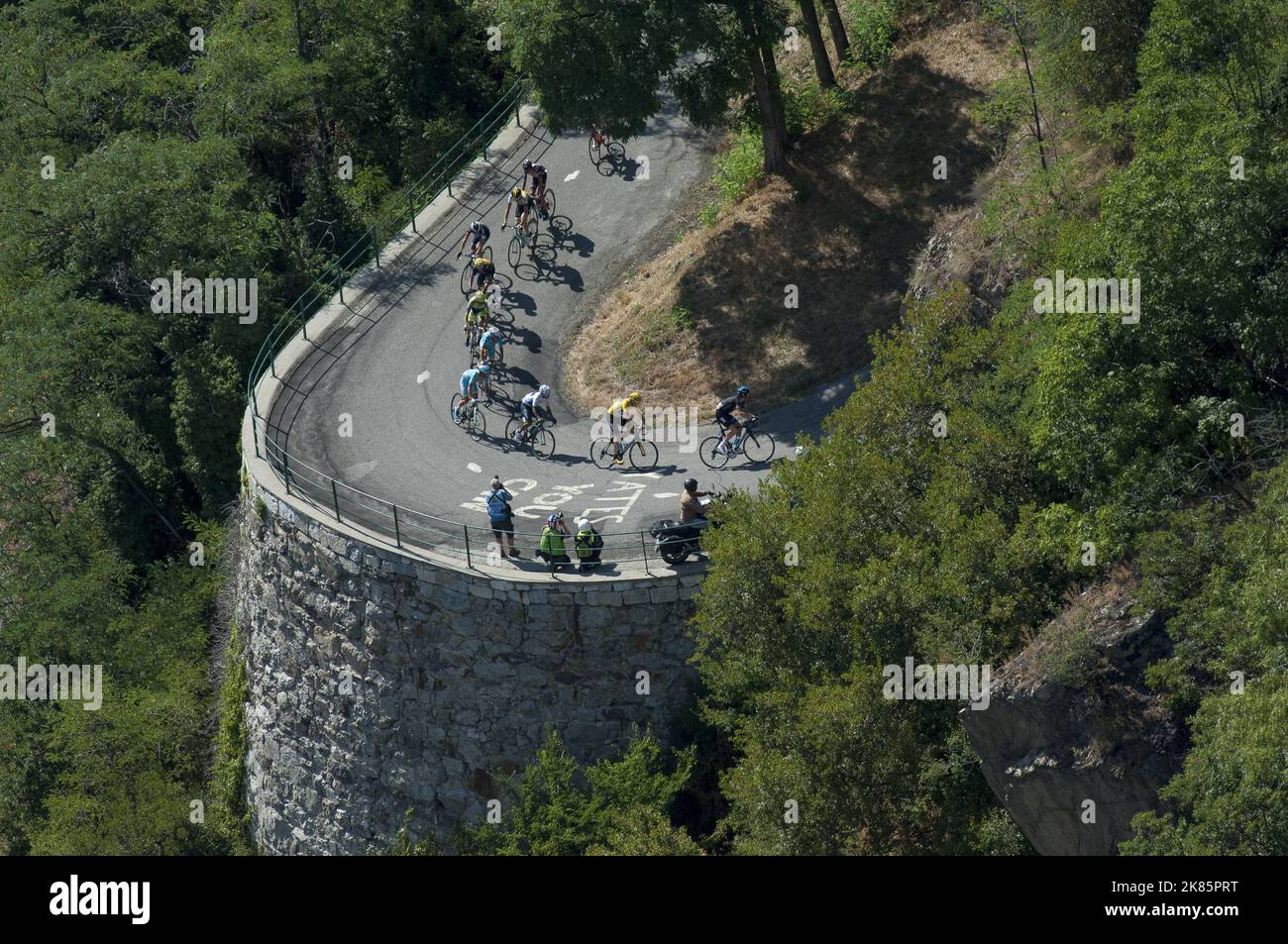 View of the Lacets de Montvernier - the final mountain climb of stage ...