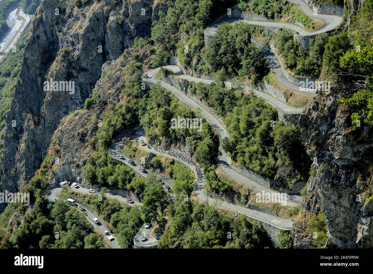 View of the Lacets de Montvernier - the final mountain climb of stage ...