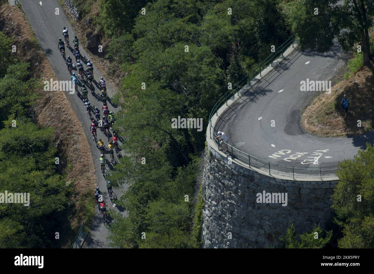 View of the Lacets de Montvernier - the final mountain climb of stage ...