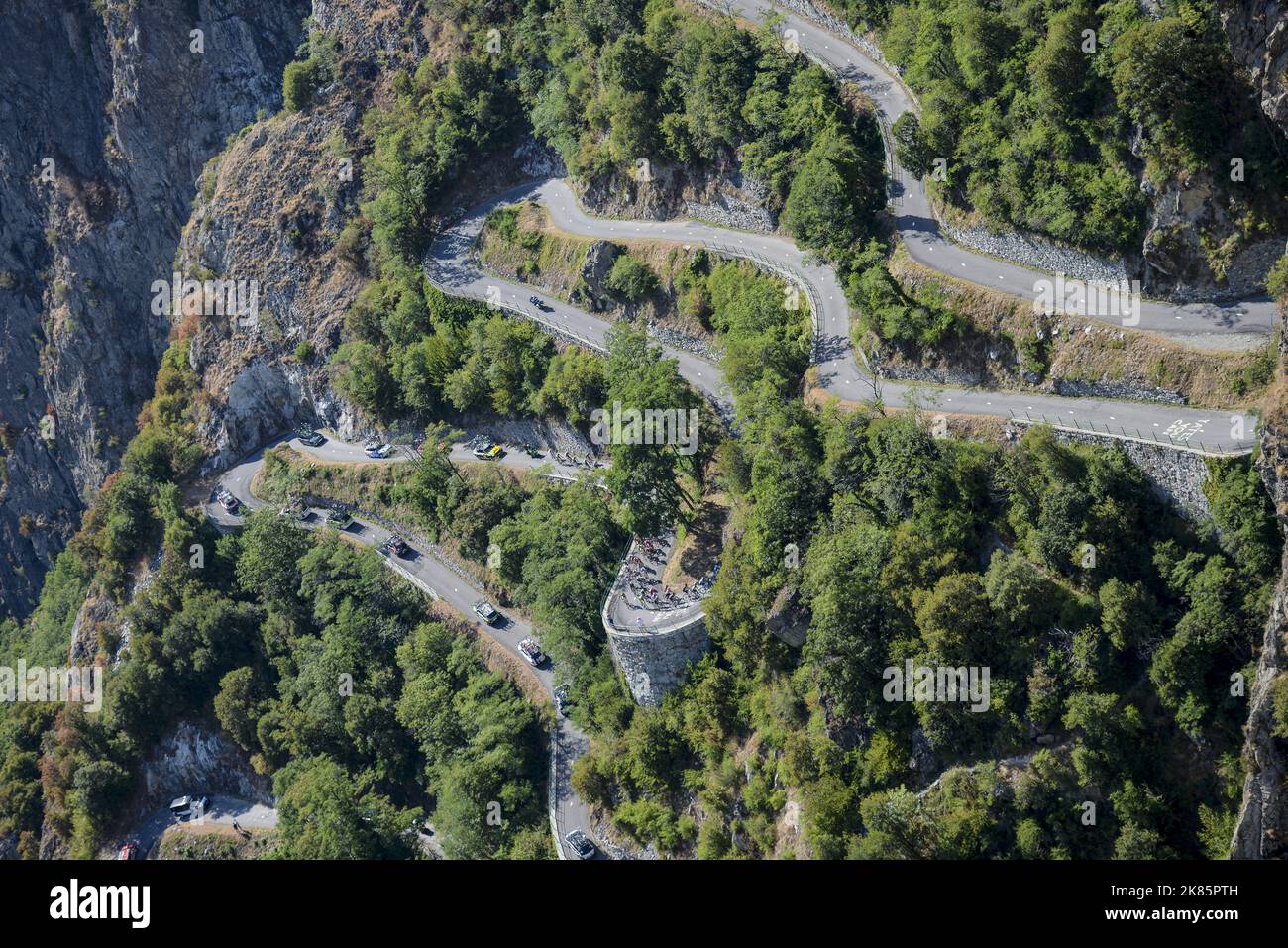 View of the Lacets de Montvernier - the final mountain climb of stage ...