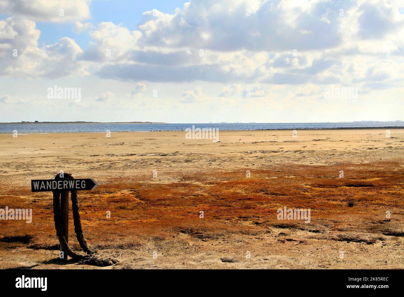 German Wanderweg Path Sign, Island of Juist, Germany Stock Photo - Alamy